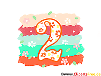 Grafik 2 - Gratis Clipart-Bilder mit Zahlen zum Drucken