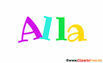 Alla Name Vorname für Baby Gif-Animation